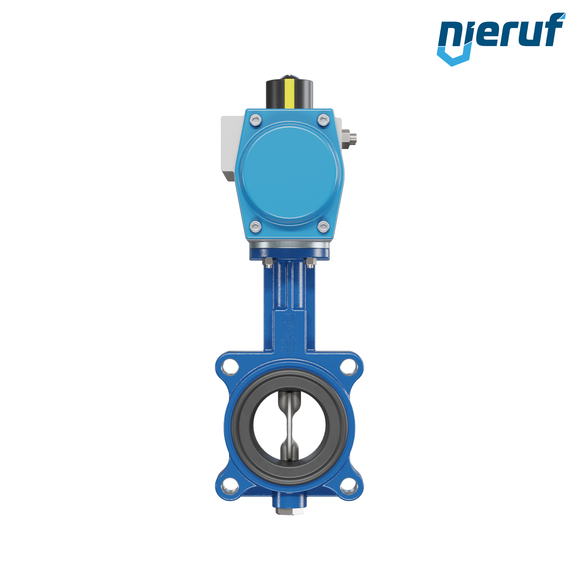 Butterfly valve DN 65 AK02 NBR-70-black DVGW gas pneumatic actuator ...