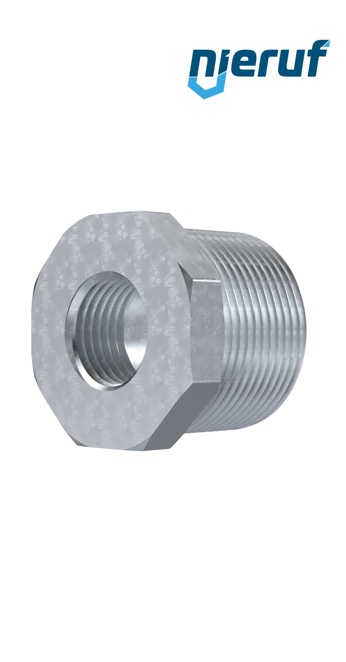 reducing bush, malleable cast iron galvanized 1 1/2" x 3/4" inch