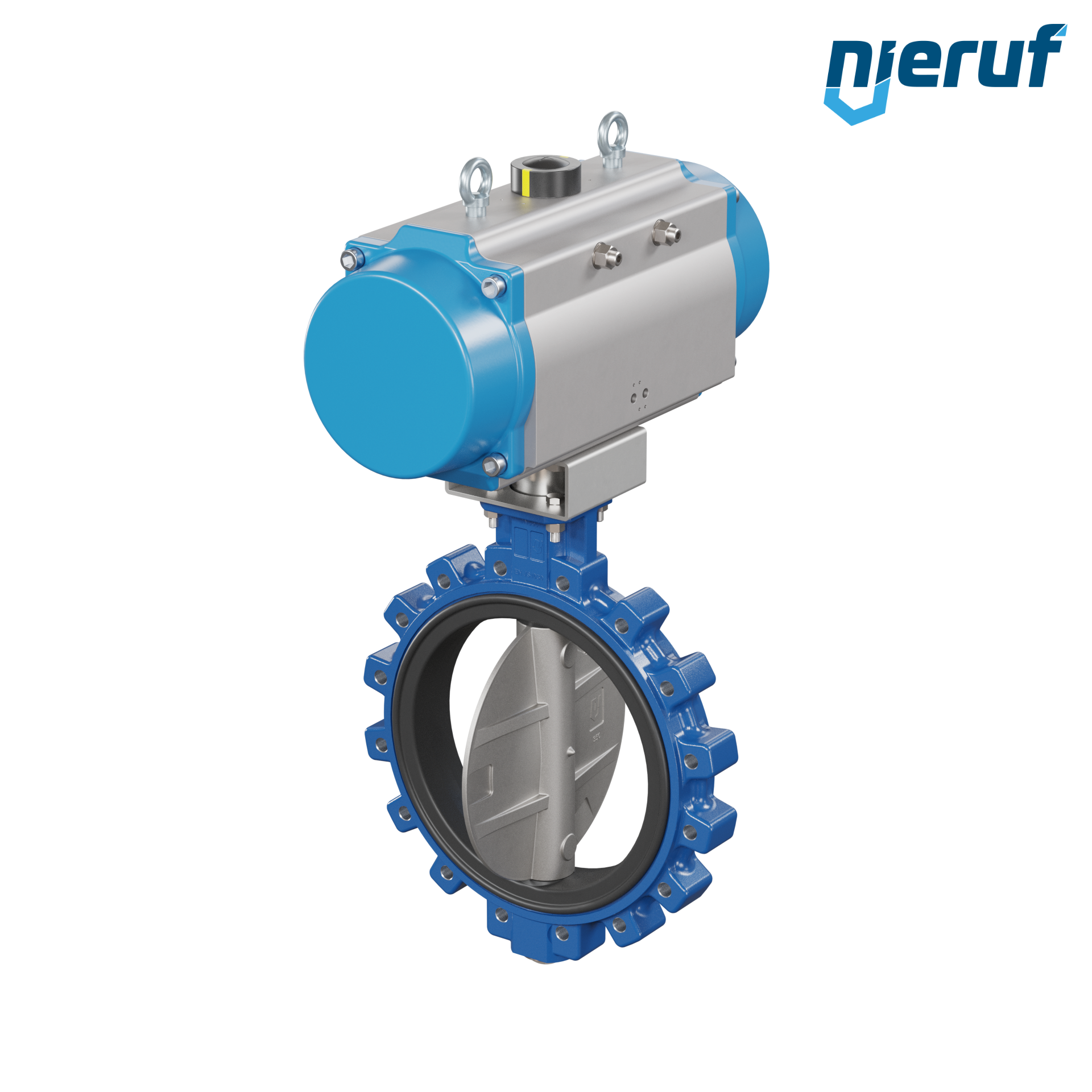 Butterfly valve DN 350 AK02 NBR-70-black DVGW gas pneumatic actuator ...