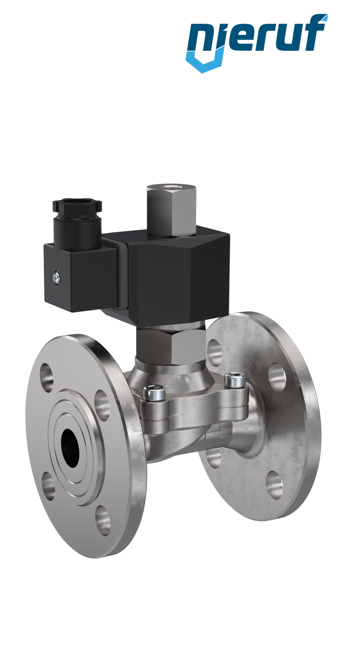 Solenoid valve DN15 flange stainless steel EPDM 24V DC NO